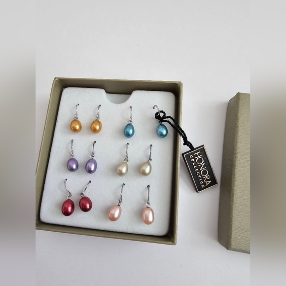 Honora | Jewelry | Honora Pearls Set Of Six Sterling Wire Pierced Drop ...